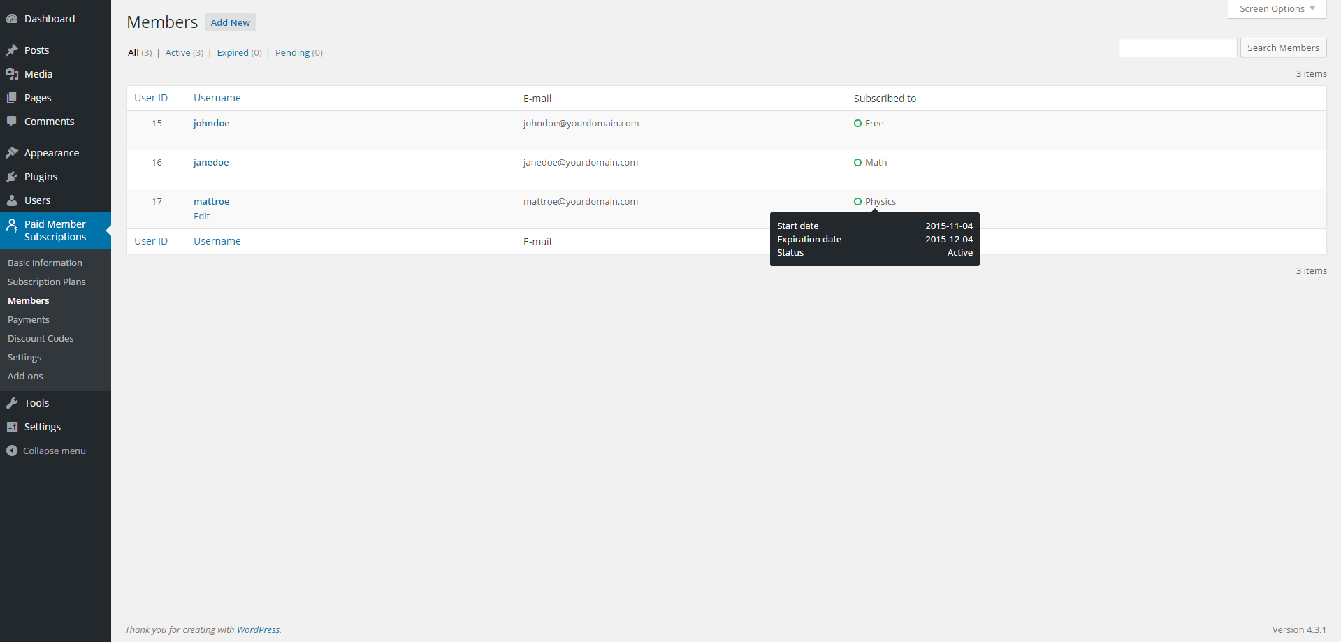 Multiple Subscriptions Per User - Cozmoslabs
