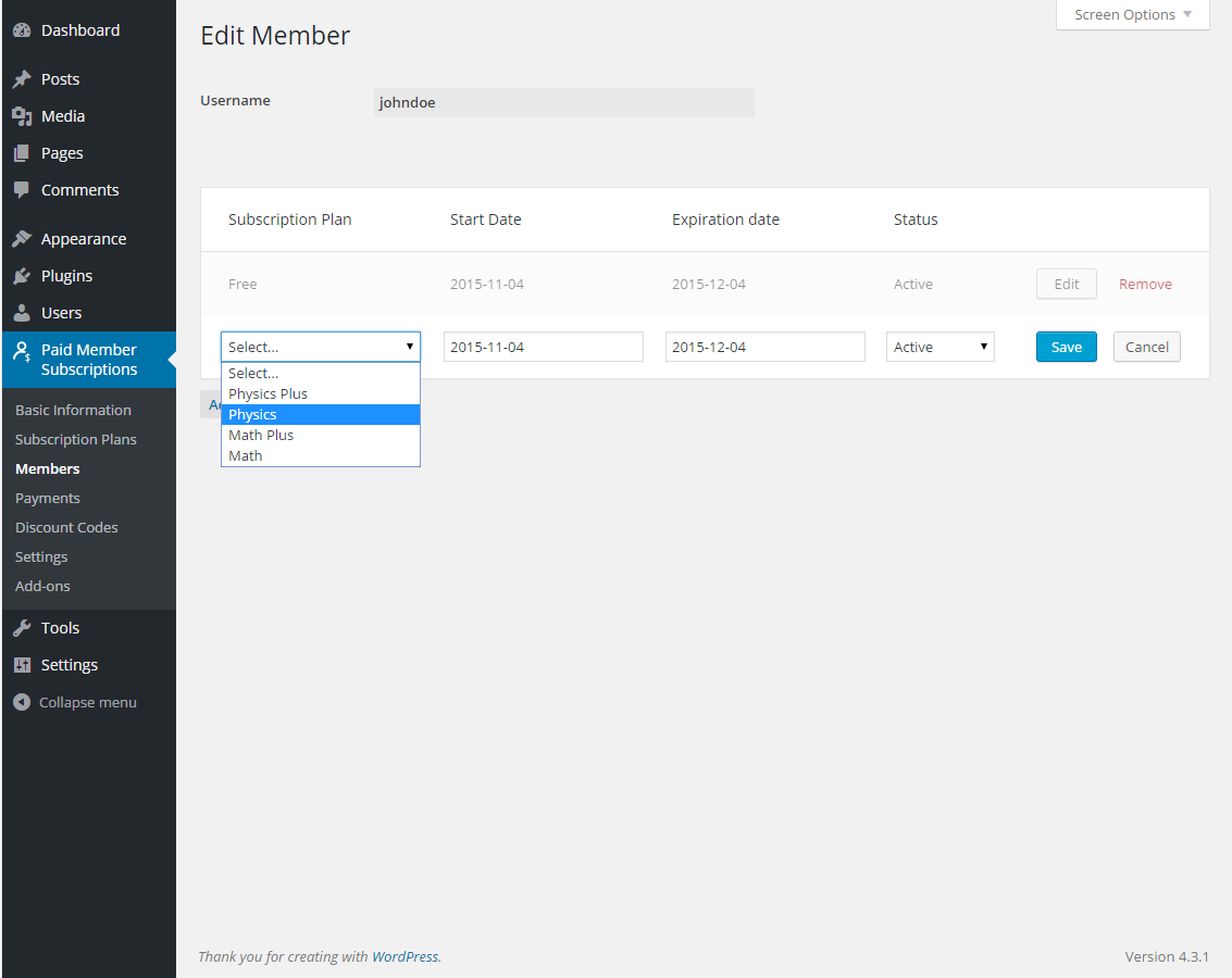Multiple Subscriptions Per User - Cozmoslabs