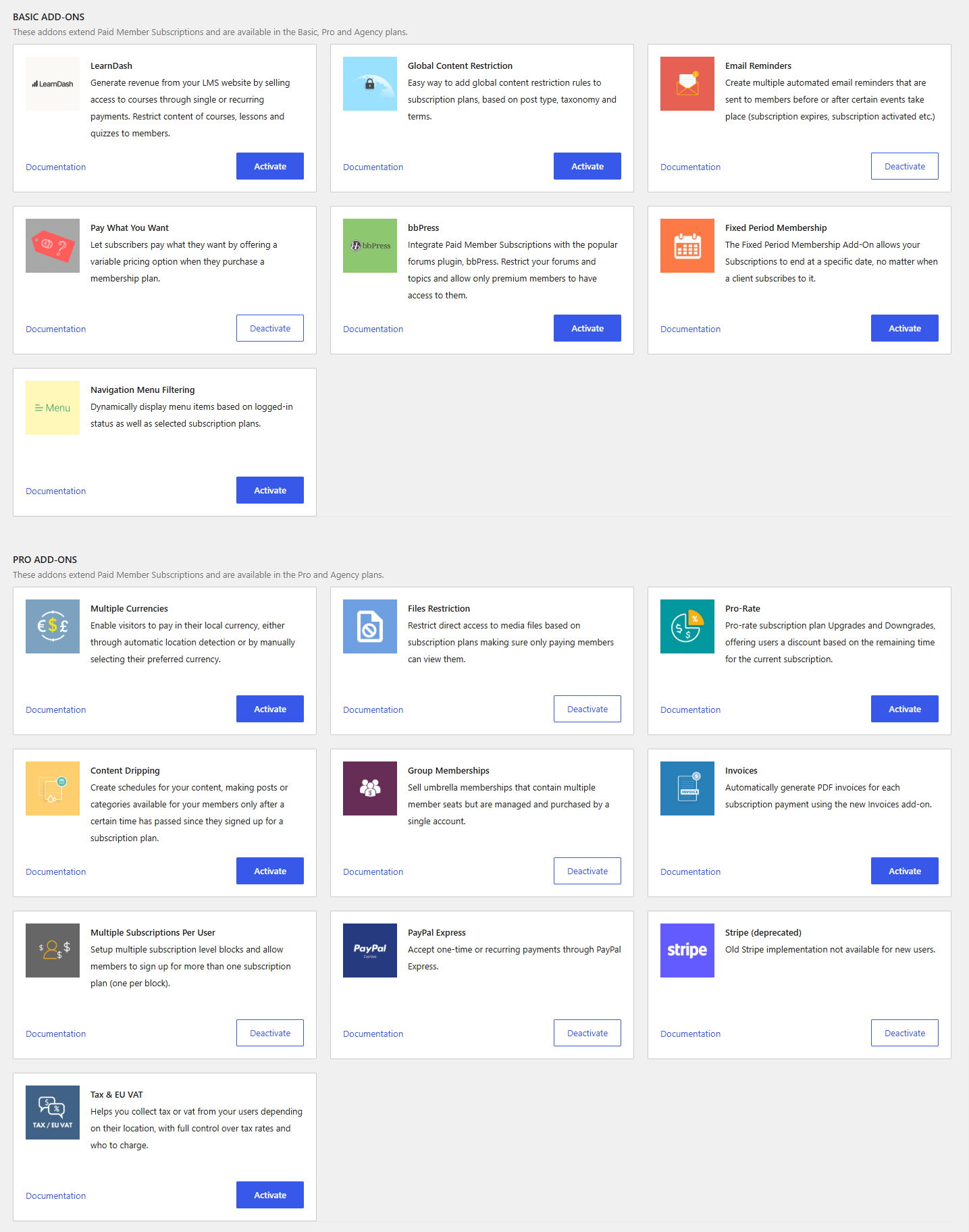Paid Member Subscriptions Add-ons