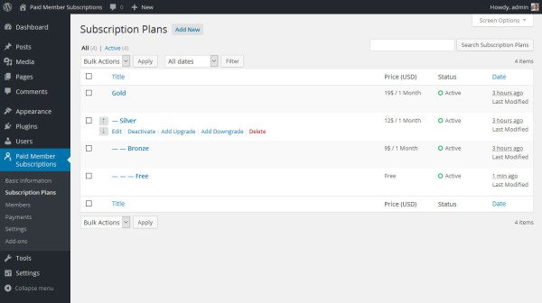 Subscription Plans - Cozmoslabs