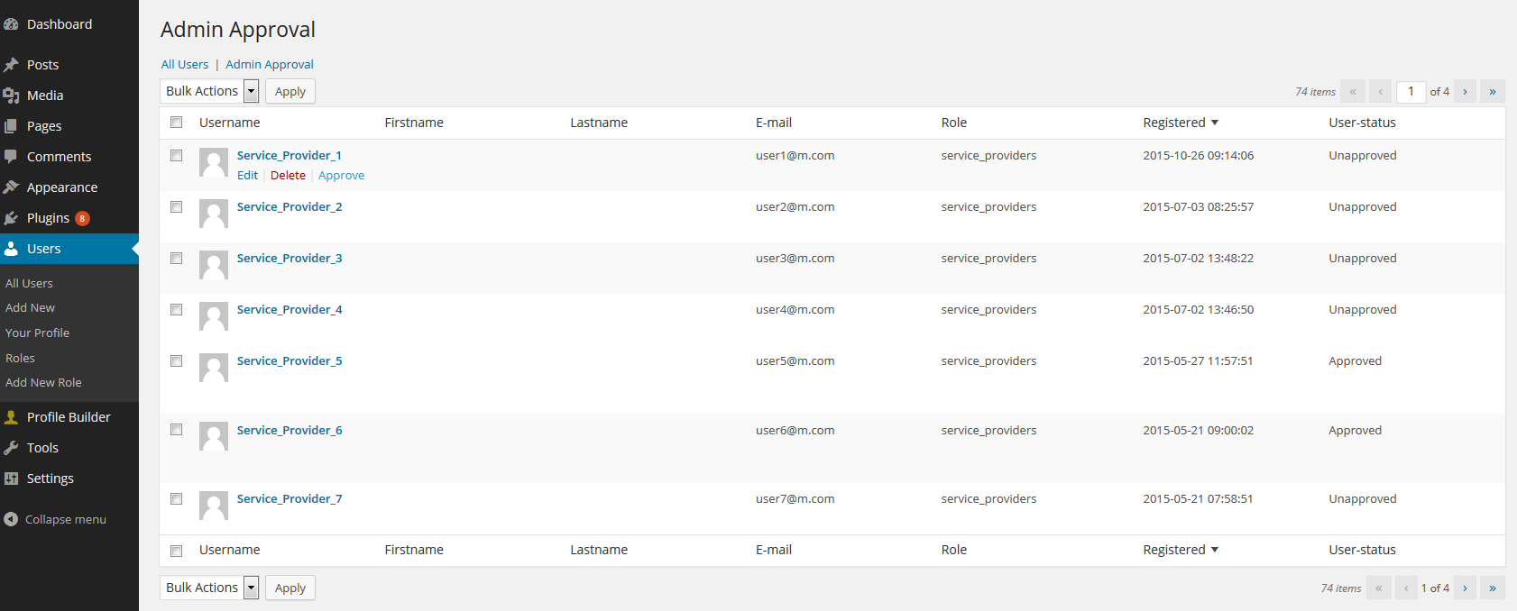 WordPress Admin Approval based on User Role