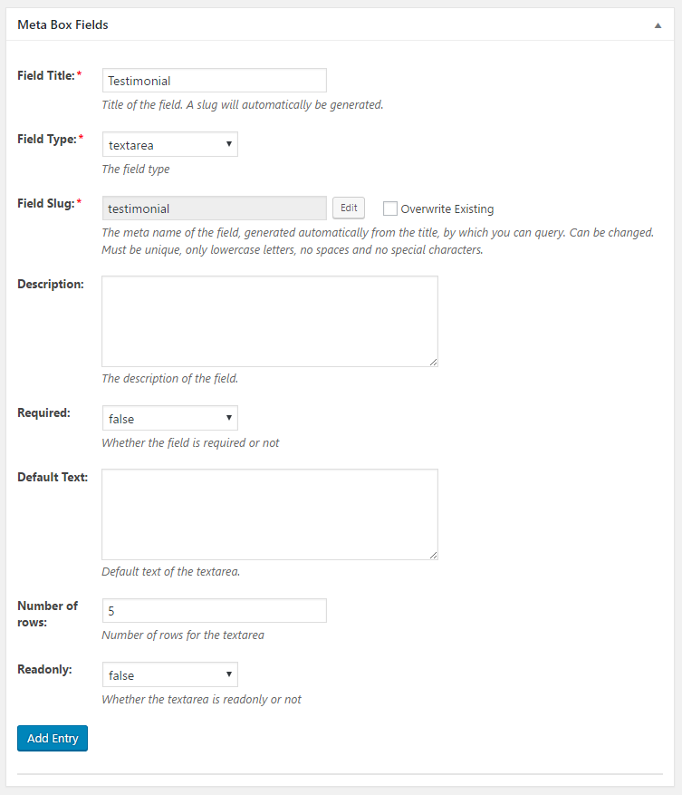 Textarea Custom Field