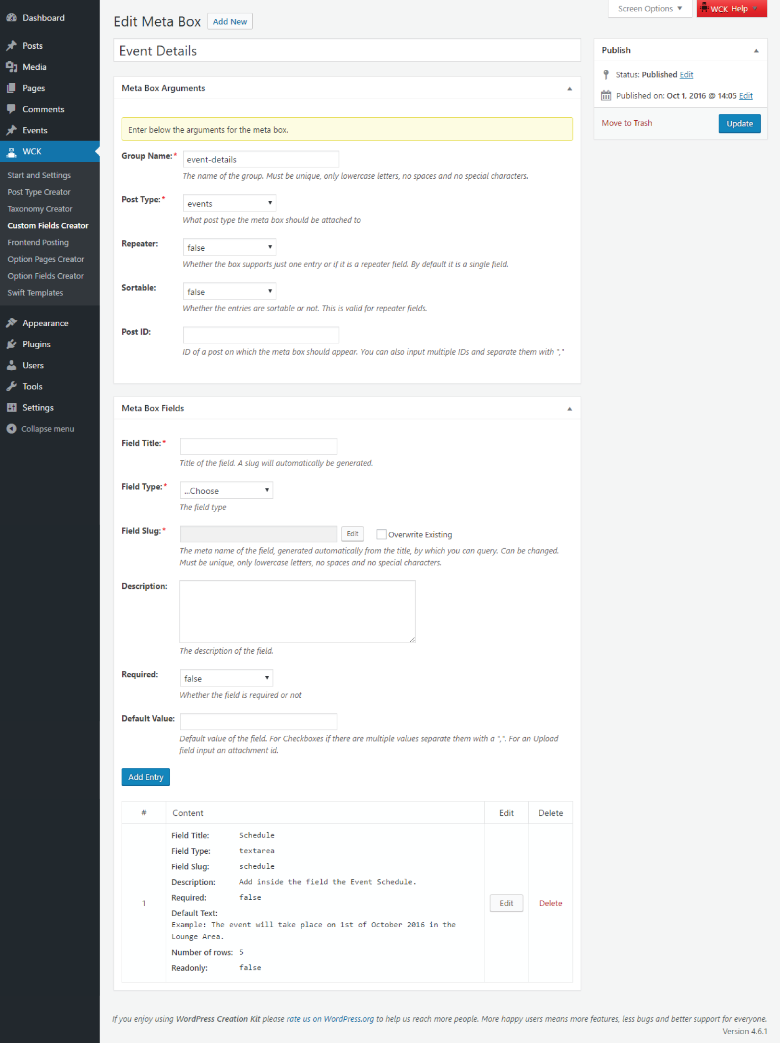 Custom Fields Creator