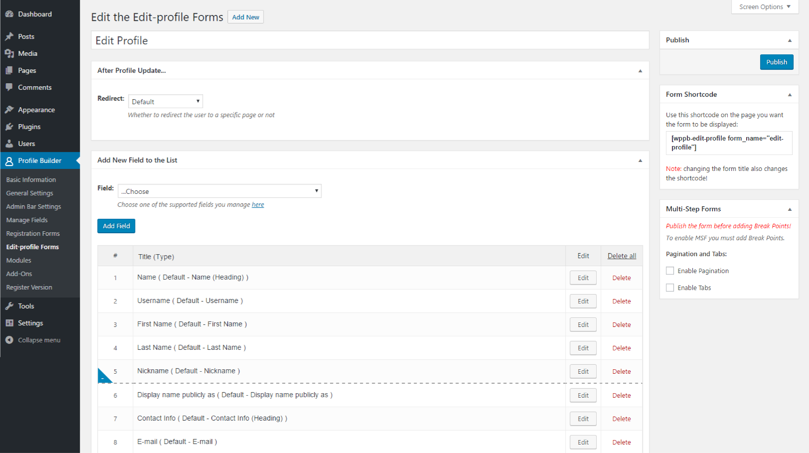 Multiple User Registration Forms With Profile Builder 20
