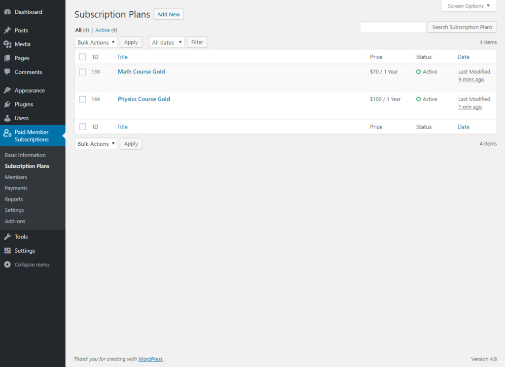 Multiple Subscriptions Per User - Cozmoslabs