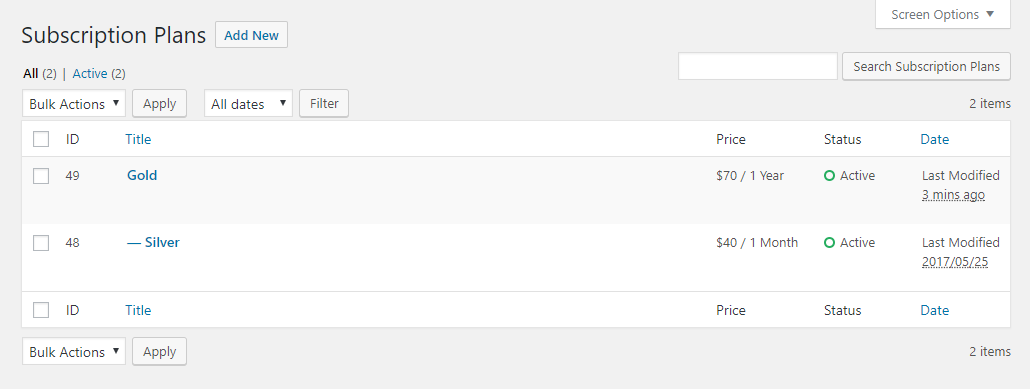 Subscription Plans - Cozmoslabs