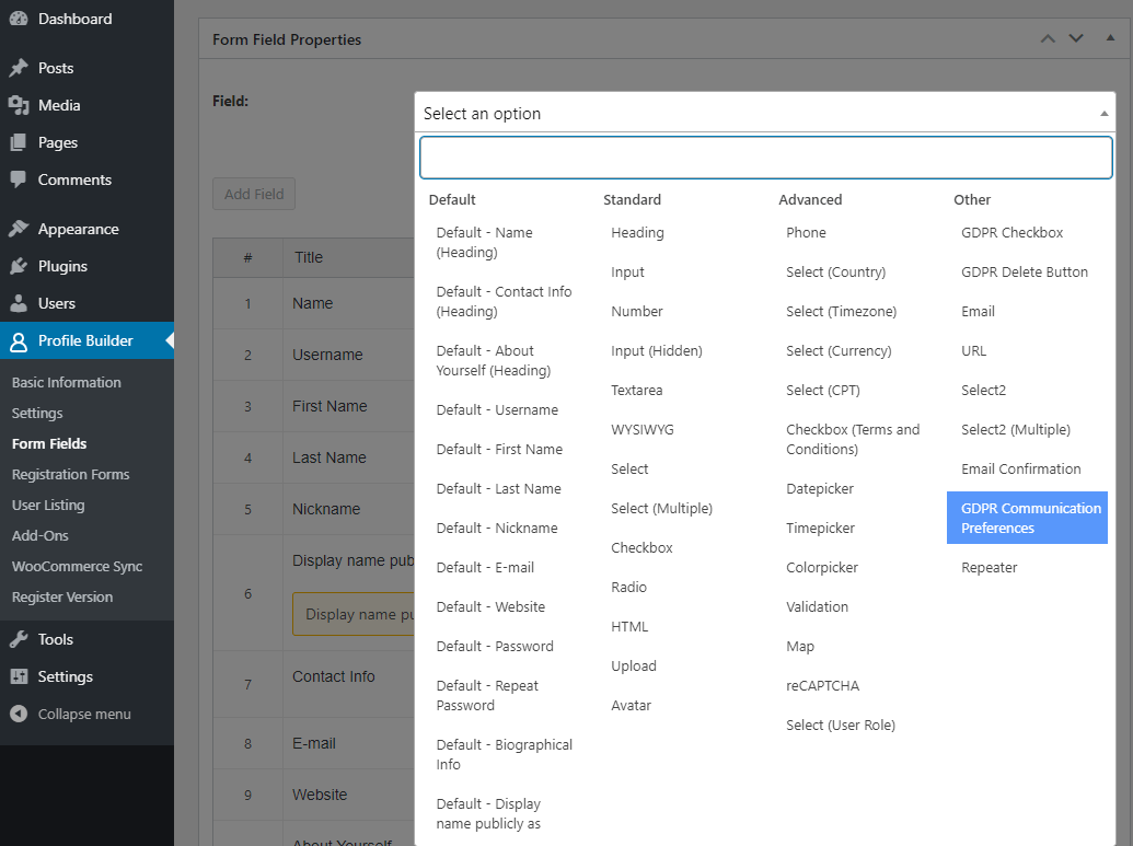 GDPR Communication Preferences