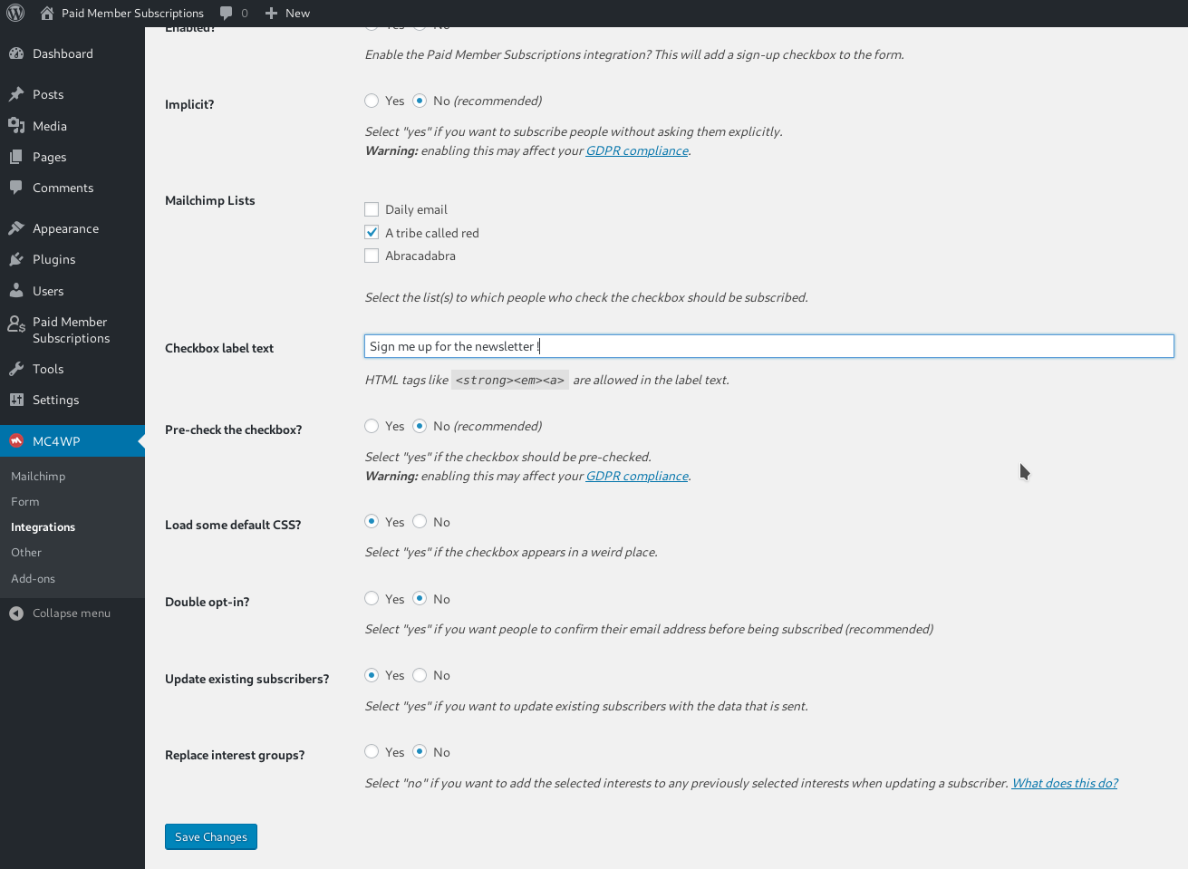 Mailchimp for WordPress - Cozmoslabs