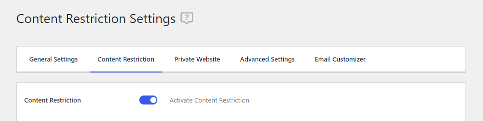 Content Restriction
