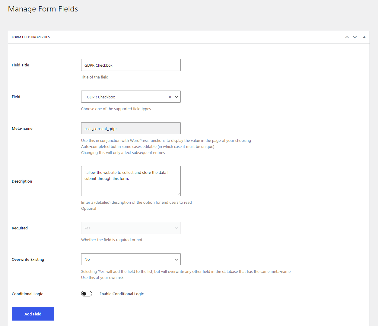 How to make Profile Builder forms GDPR Compliant