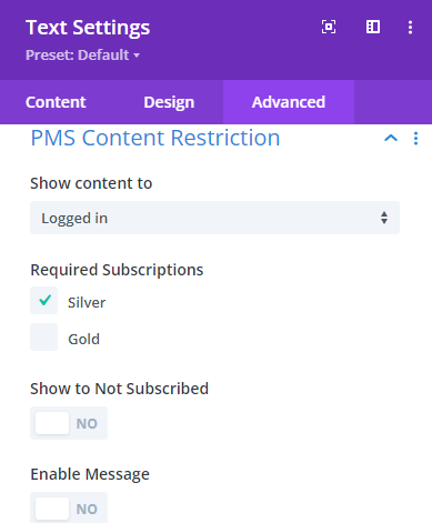 Divi Content Restriction Module