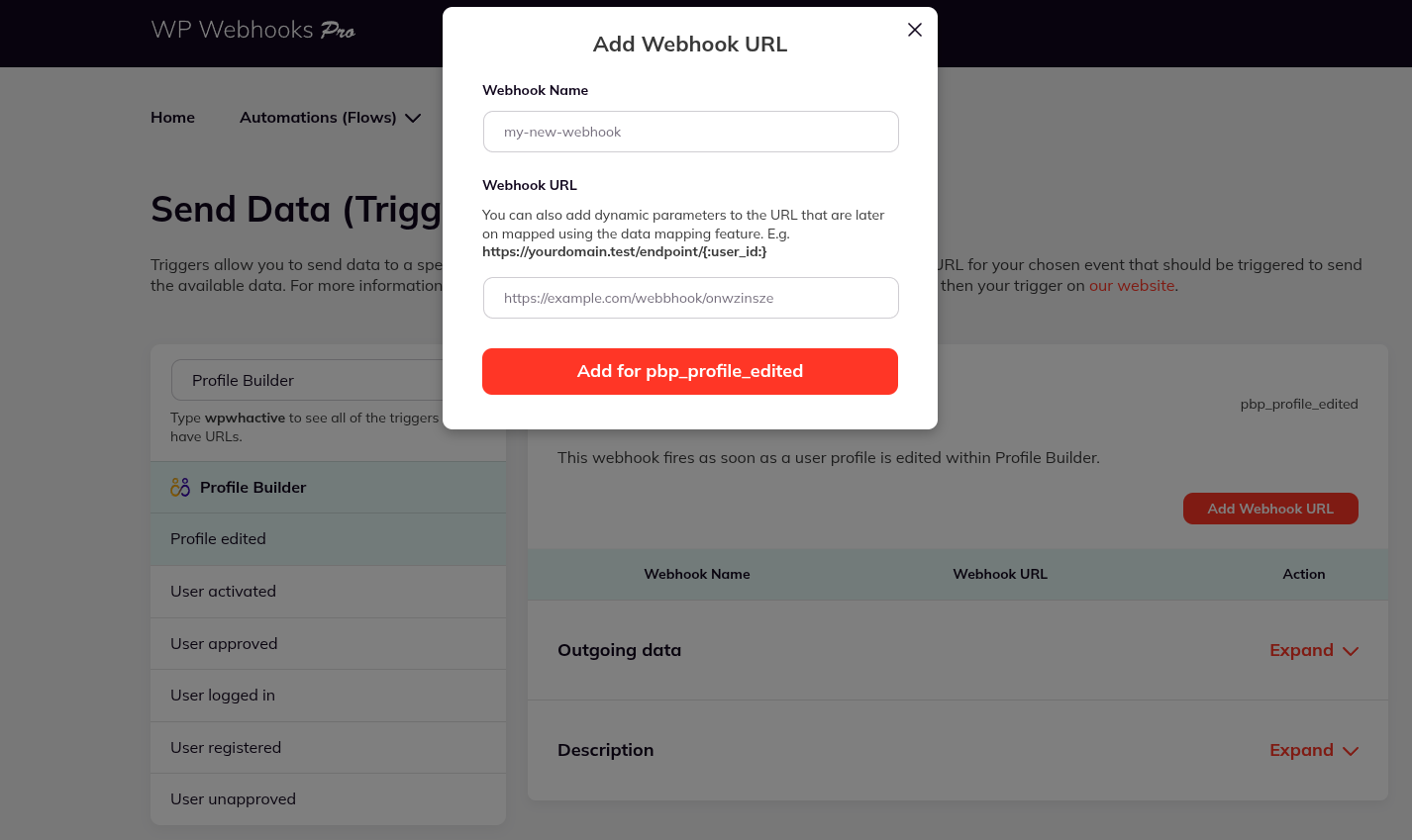 Integration with WP Webhooks